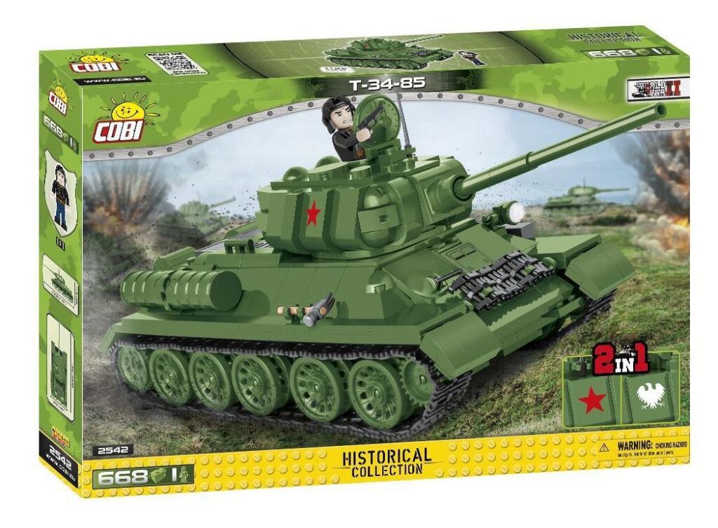 COBI-TOYS-2542-1:35-RUSSIAN-T-34-85-TanksBuilding-Bricks