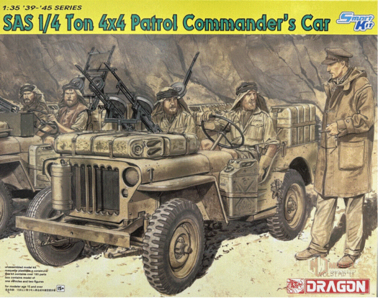 Dragon-6724-1:35-SAS-1:4-Ton-4x4-Patrol-Commanders-Car
