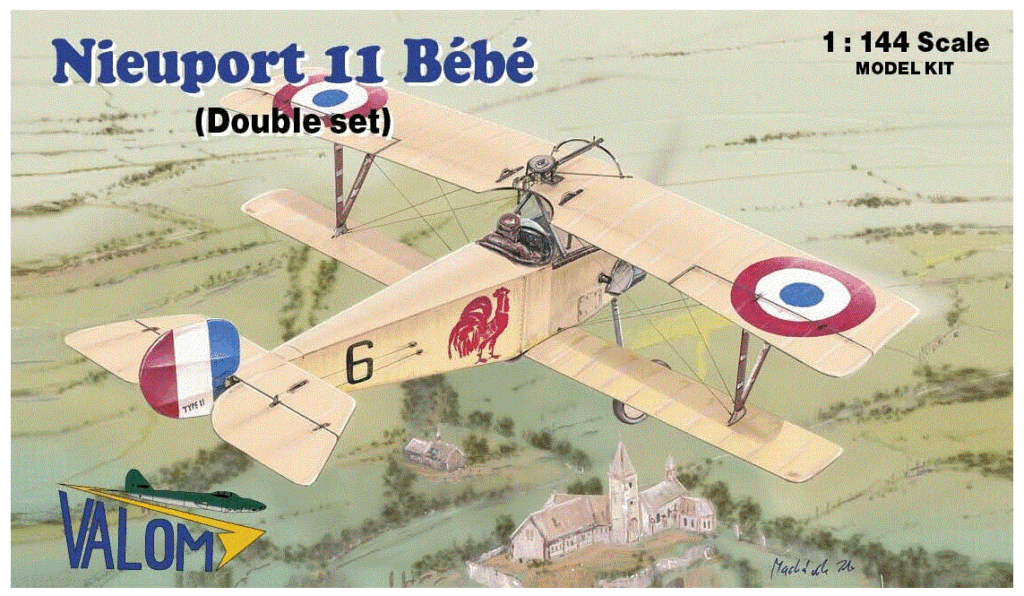 Valom-Model-kit-14413-1:144th-scale-Nieuport-11-Bebe-double-set