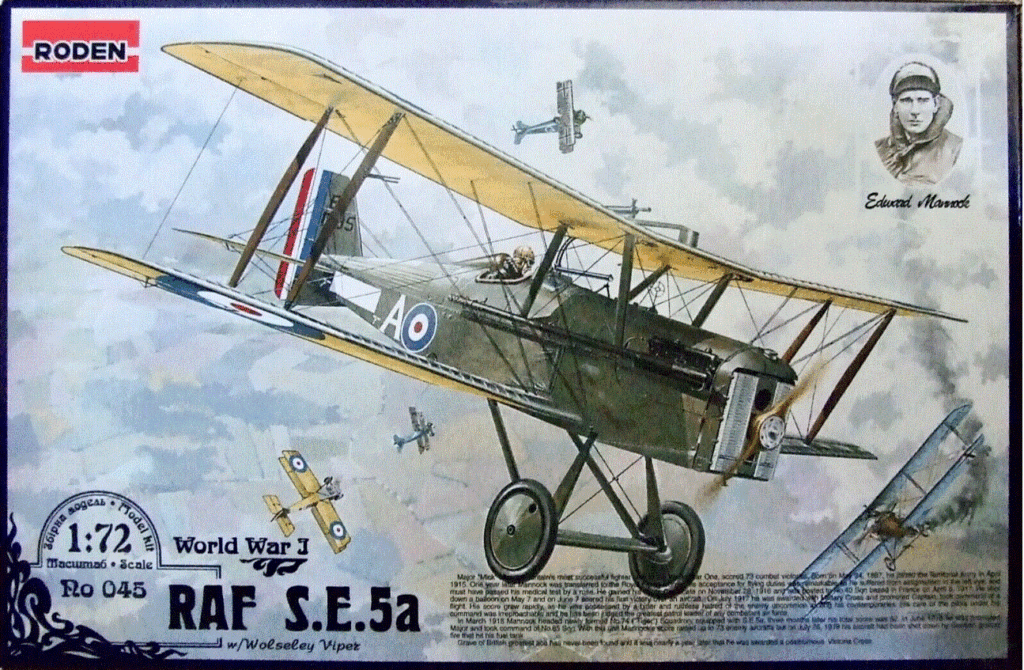 RODEN-045-1:72-SE-5a-w-Wolseley-Viper-WWI-RFC-RAF-Fighter-Ace-Mick-Mannock