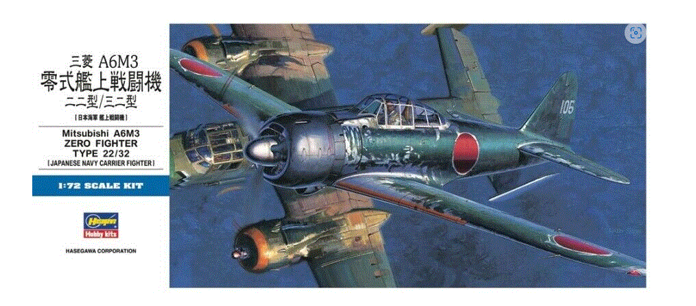Hasegawa-D26-1:72-IJN-Mitsubishi-A6M3-Zero-Fighter-TYPE-22-32-HAD26