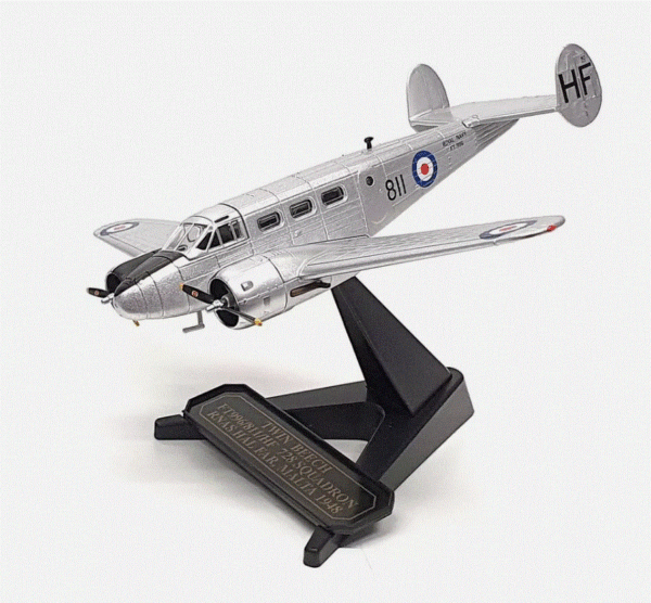 Oxford-Diecast-72BE002-1:72-Twin-Beech-FT996-811-HF-728-Sq.