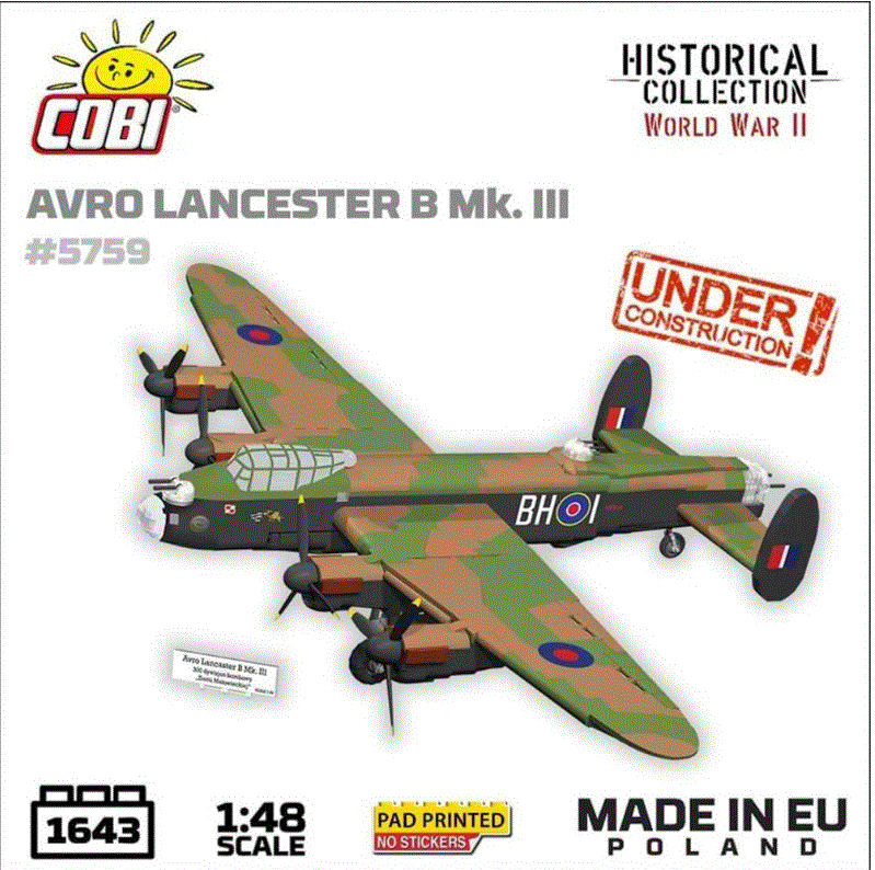COBI-5759-1:48-Avro-Lancaster-B-Mk-III-HC-WWII-Brick-Model-1643pcs