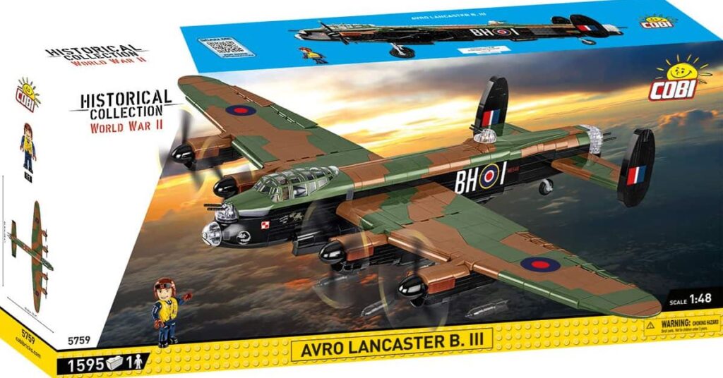 COBI-5759-1:48-Avro-Lancaster-B-Mk-III-HC-WWII-Brick-Model-1643pcs