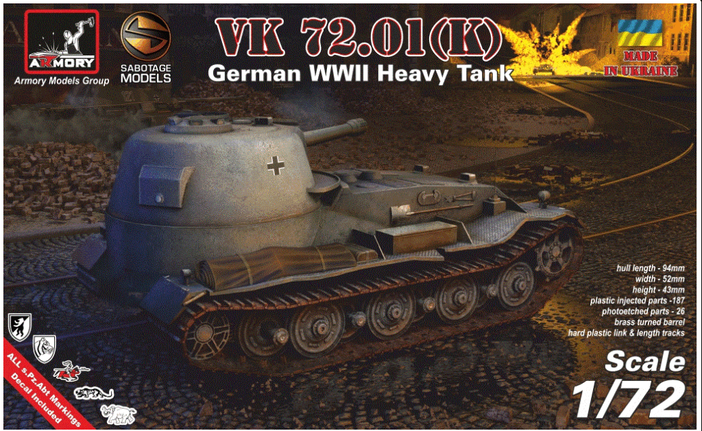 ARMORY-MODELS-72202-1:72-VK-72-01-K-German-WWII-prototype-heavy-tank