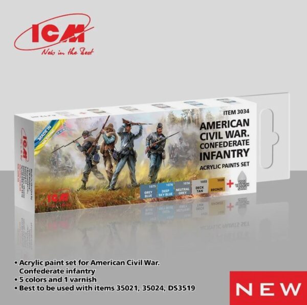 ICM-3034-American-Civil-War-Confederate-Infantry-Acrylic-Paint-Set