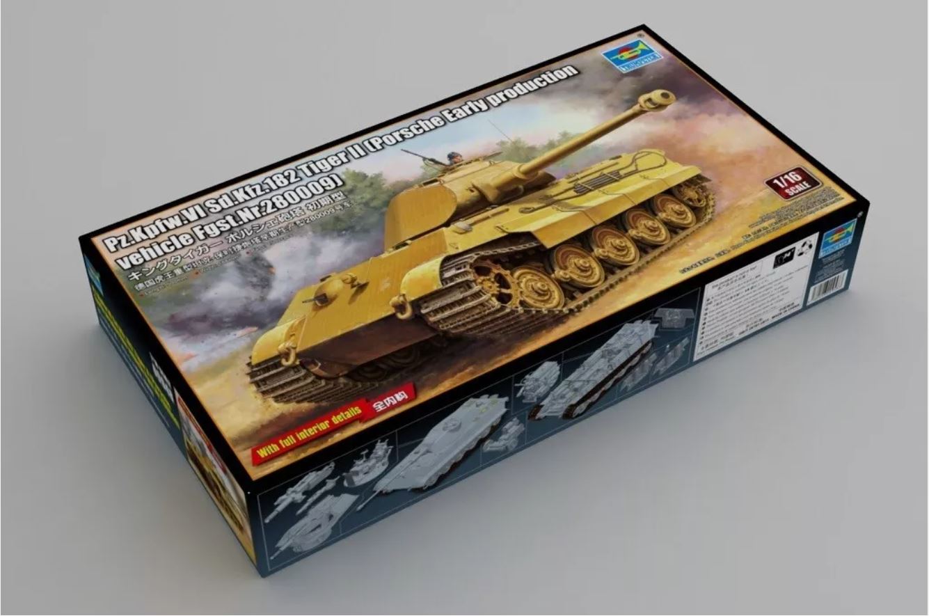 Trumpeter-00948-1:16th-Pz-Kpfw-VI-Sd-Kfz-182-Tiger-II-Porsche-Early ...