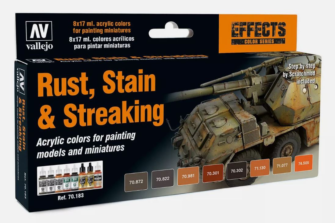Vallejo-Color-Set-Rust-Stains-and-Dirt-8-x-17-ml-Model-Color-70183